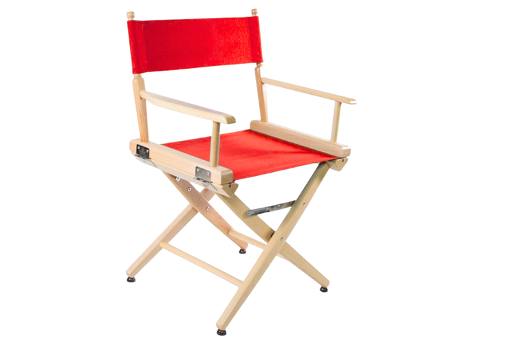 Short Director's Chair 18" Seat Height (Dining Height) Natural Finish ...